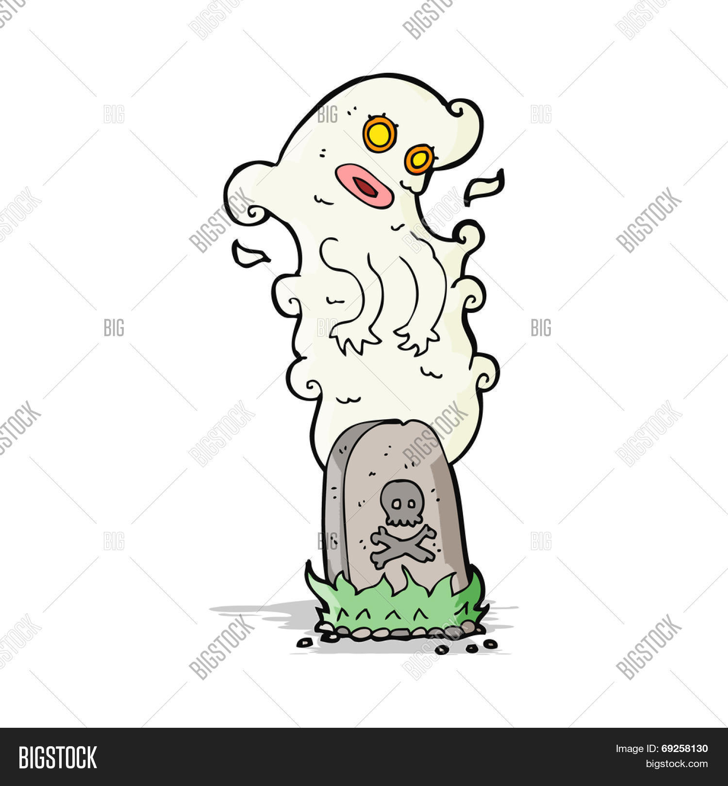Cartoon Ghost Rising Vector & Photo (Free Trial) | Bigstock