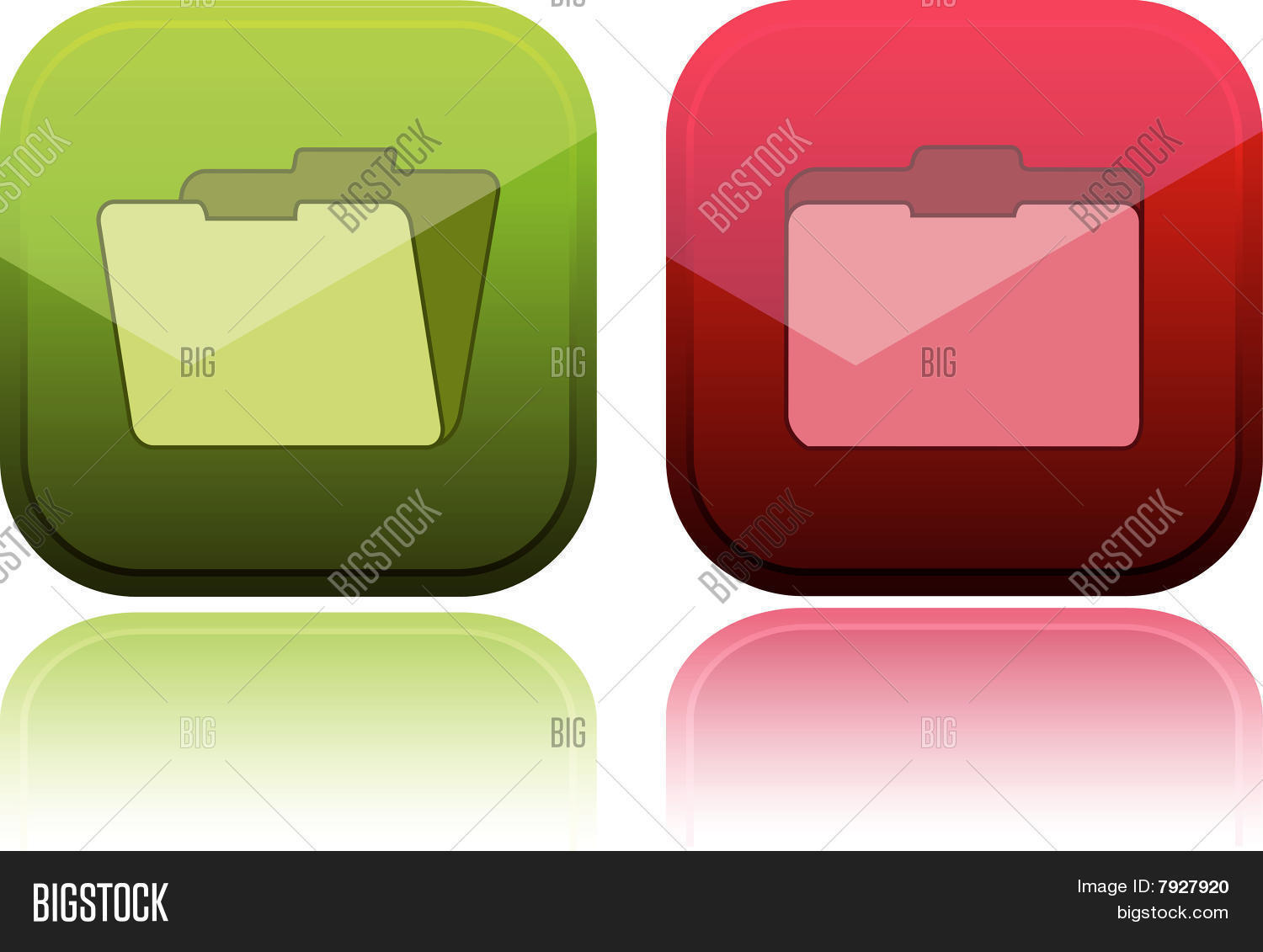 Glossy Buttons Folder Vector & Photo (Free Trial) | Bigstock