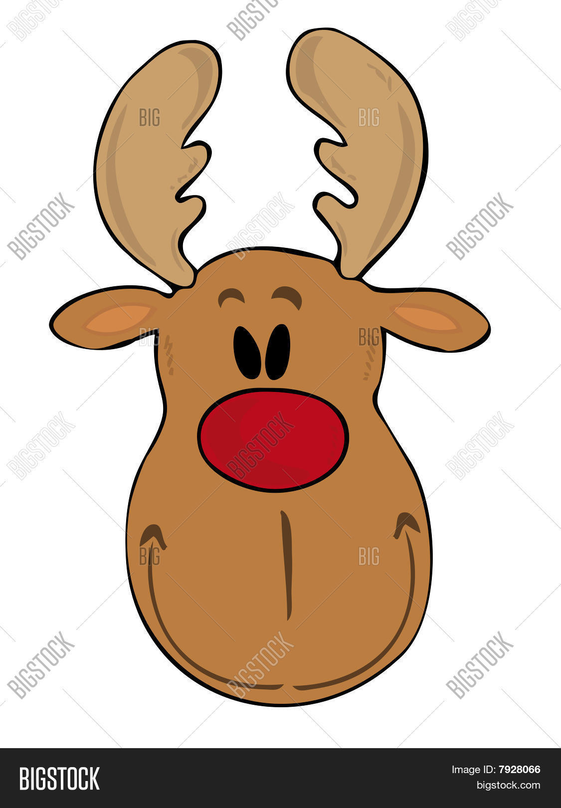 Funny Reindeer Face Vector & Photo (Free Trial) | Bigstock