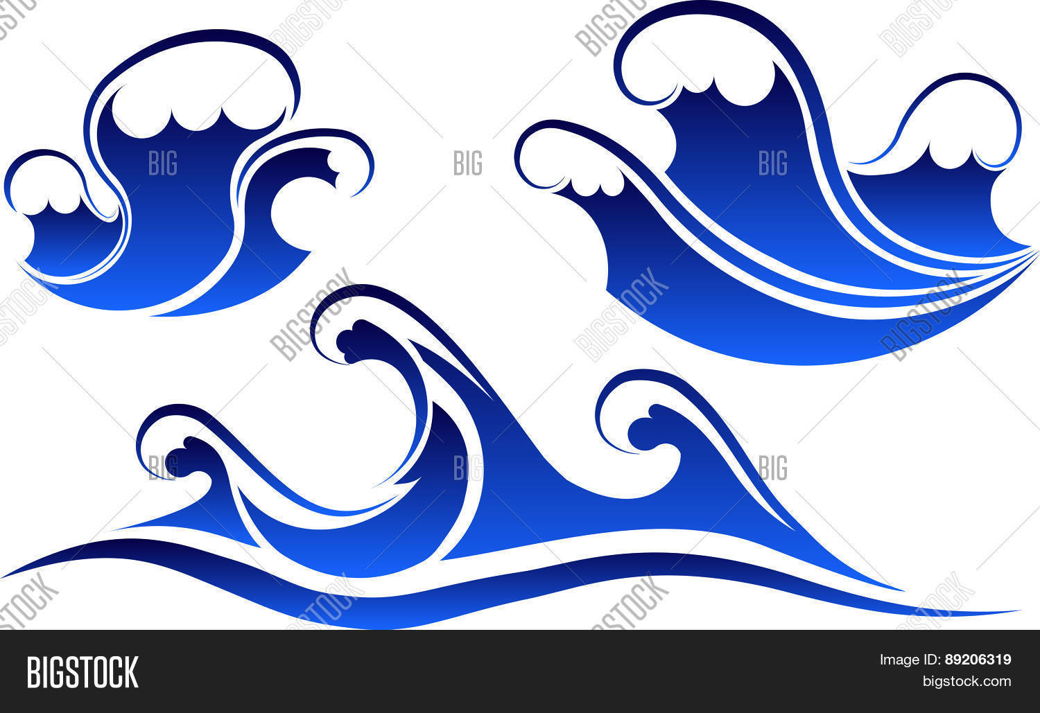 Set Decorative Waves Vector & Photo (Free Trial) | Bigstock