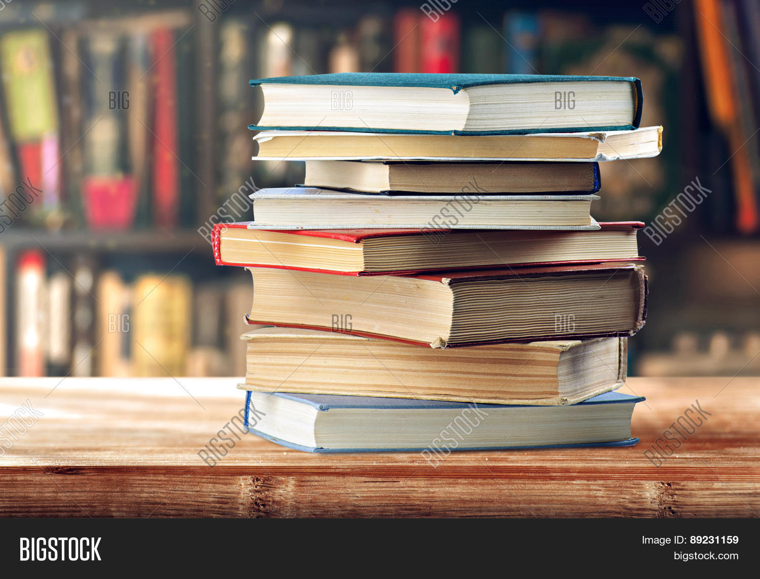 Stack Book On Shelf Image & Photo (Free Trial) | Bigstock