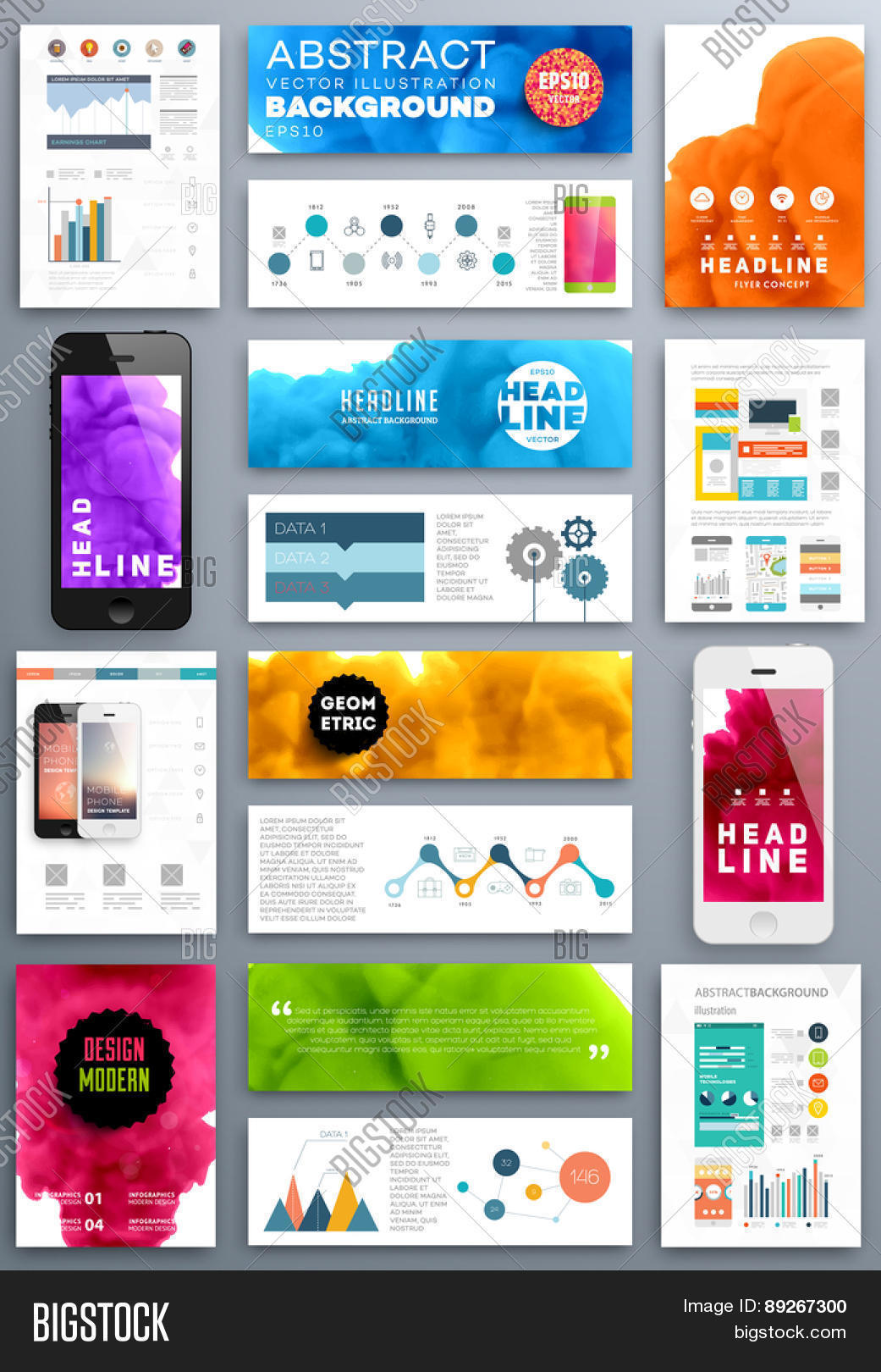 Set Vector Poster Vector & Photo (Free Trial) | Bigstock