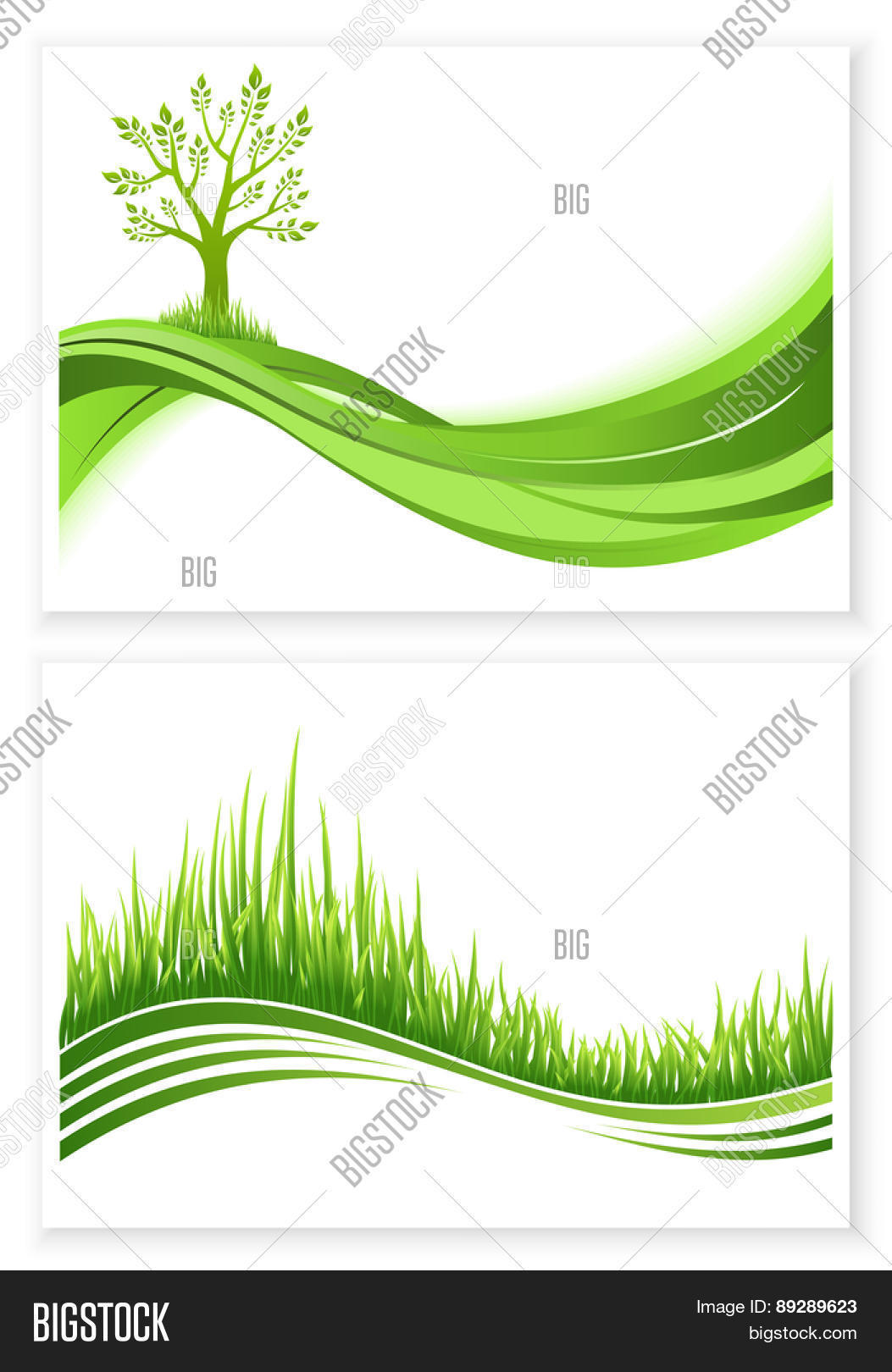 Set Green Tree Grass Vector & Photo (Free Trial) | Bigstock