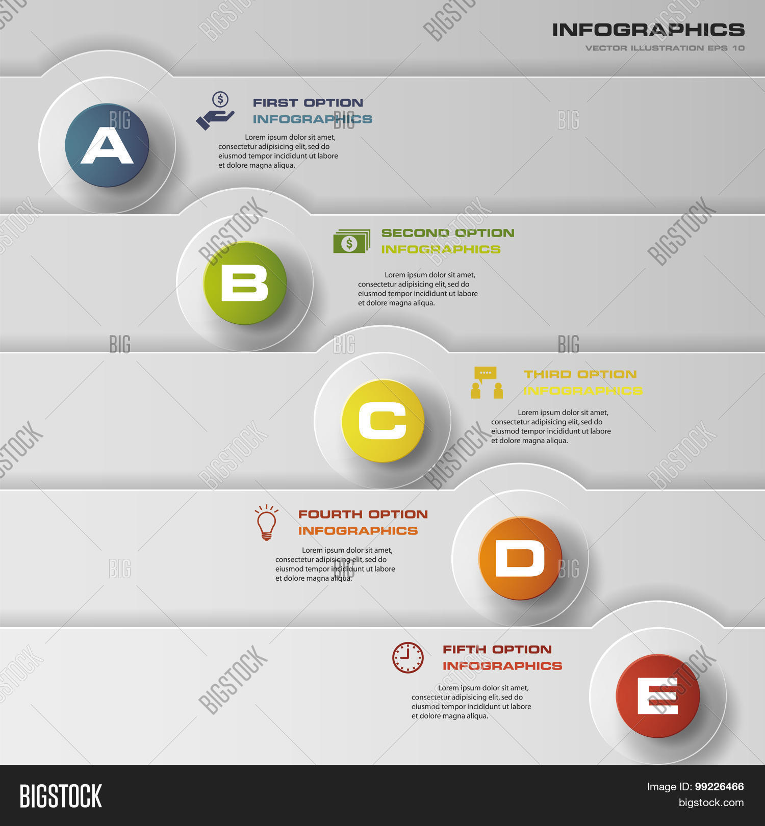 5 Steps Color Banner Vector & Photo (Free Trial) | Bigstock