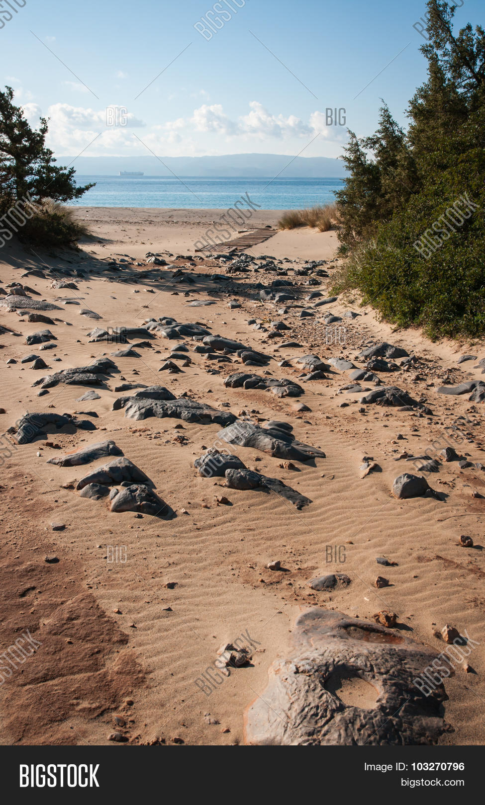 Stone Sand Path Sea, Image & Photo (Free Trial) | Bigstock