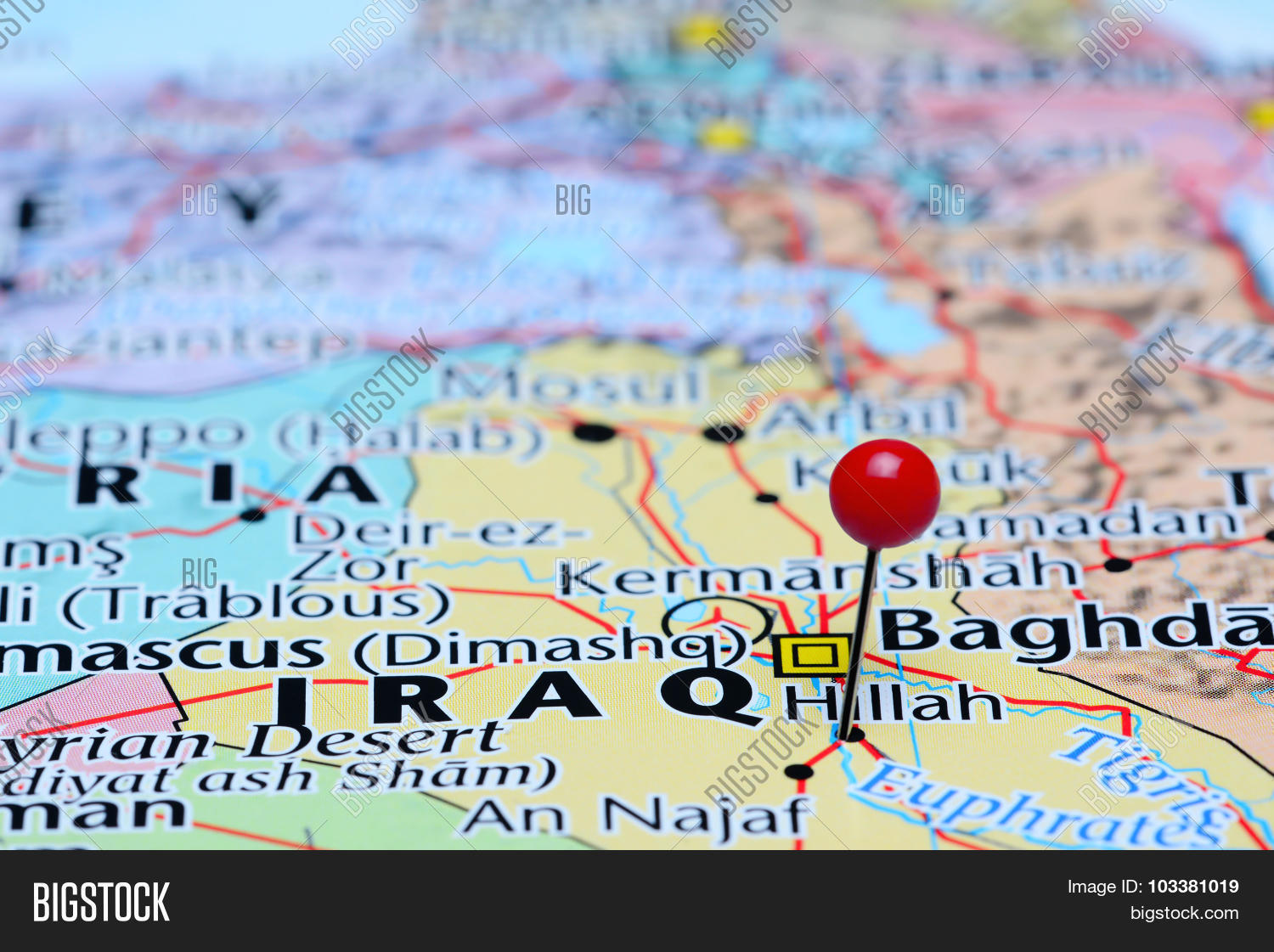 Hillah Pinned On Map Image & Photo (Free Trial) | Bigstock