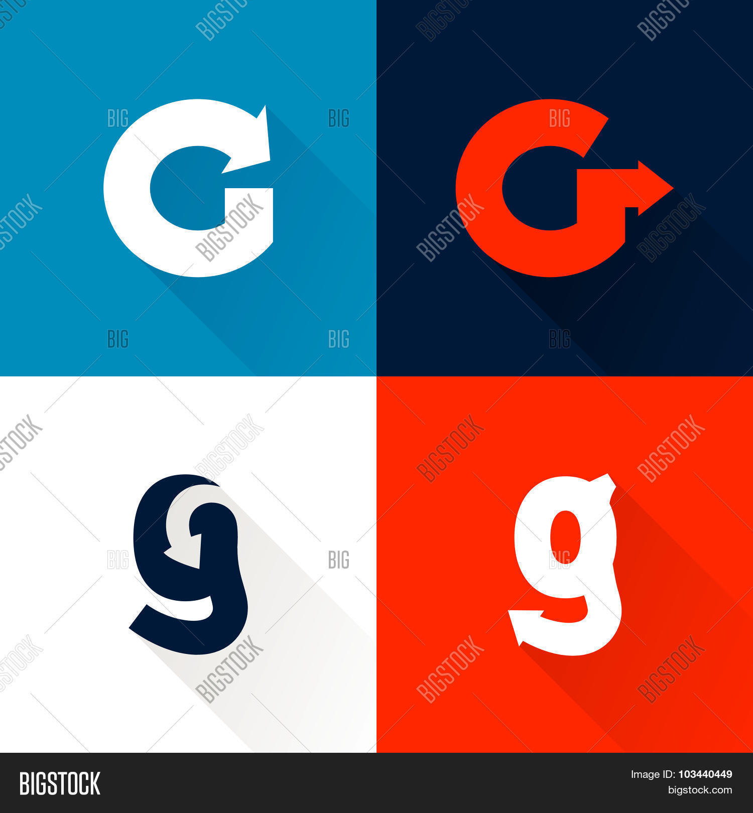 G Letter Arrows Set Vector & Photo (Free Trial) | Bigstock