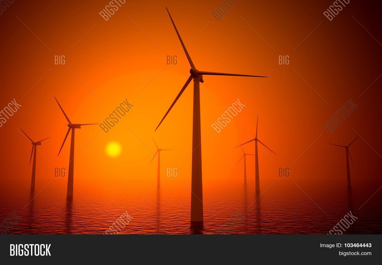 3D Wind Turbines Image & Photo (Free Trial) | Bigstock