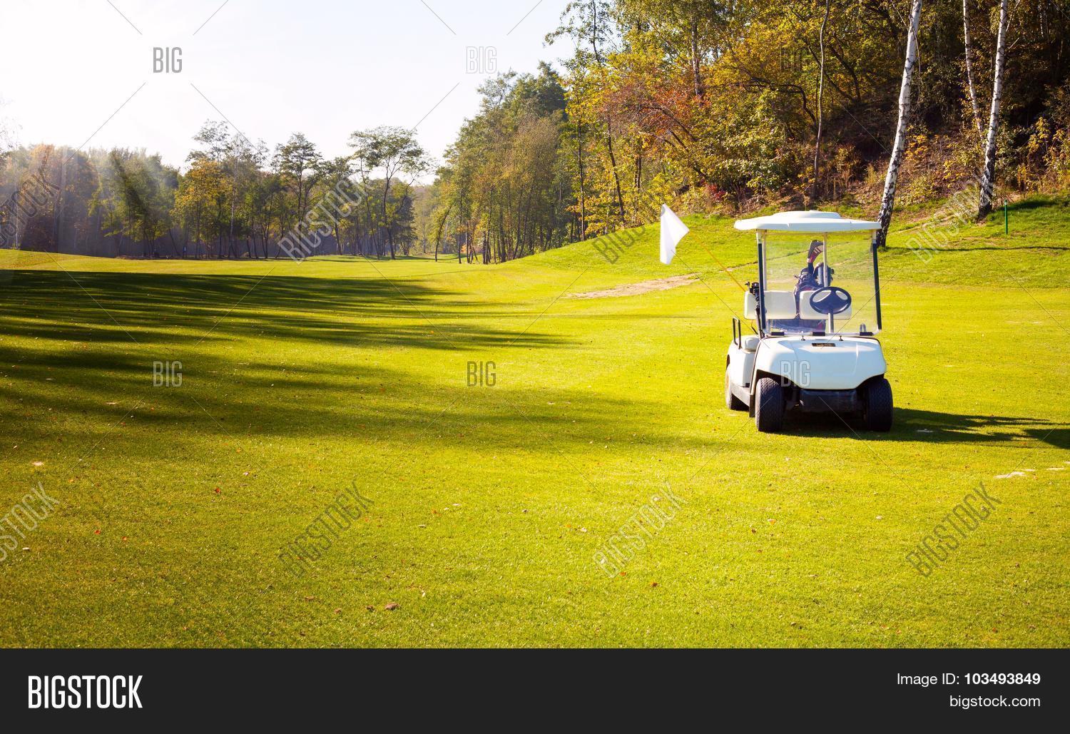 Golf-cart Car On Field Image & Photo (Free Trial) | Bigstock