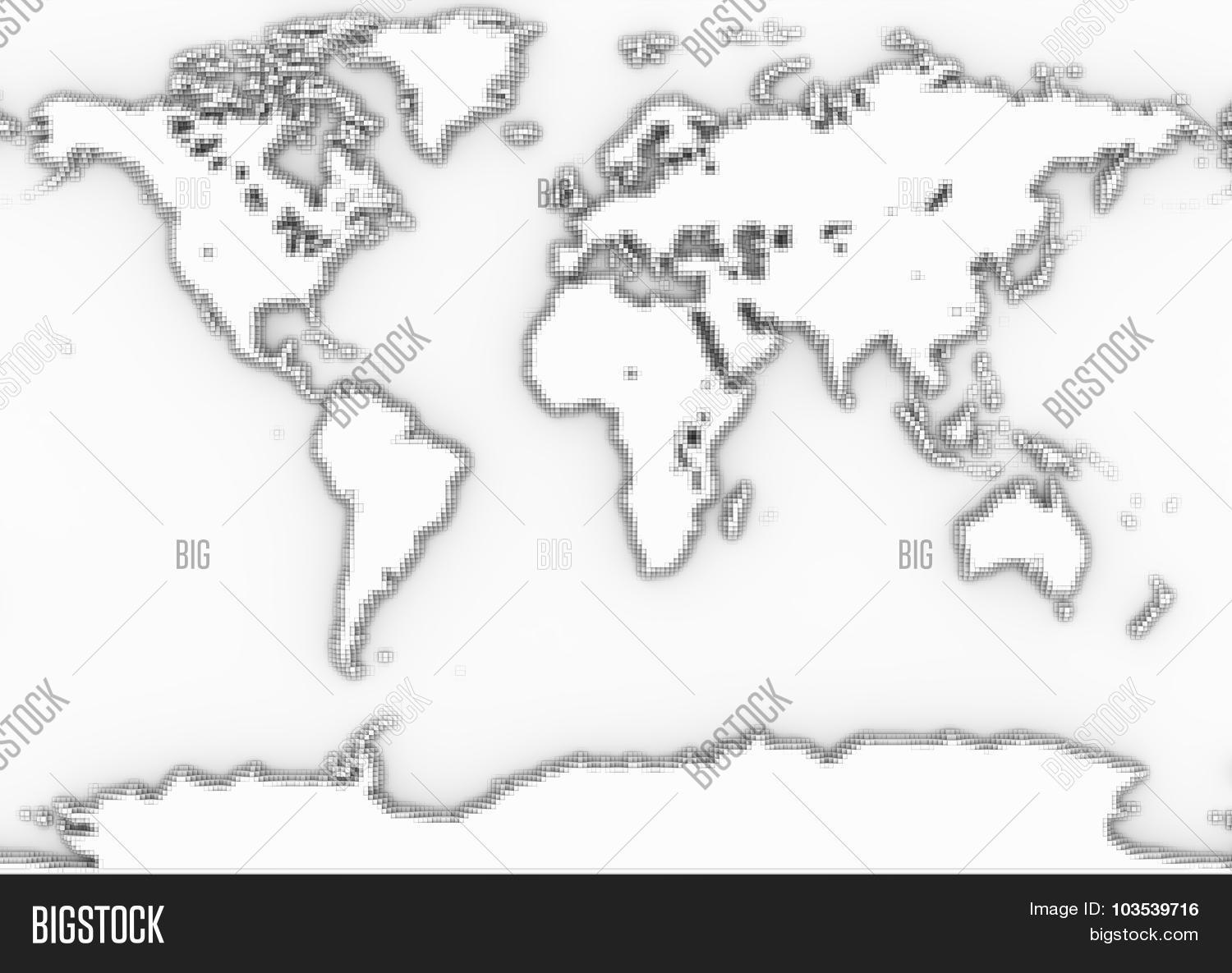 World Map Pixel Art Image & Photo (Free Trial) | Bigstock
