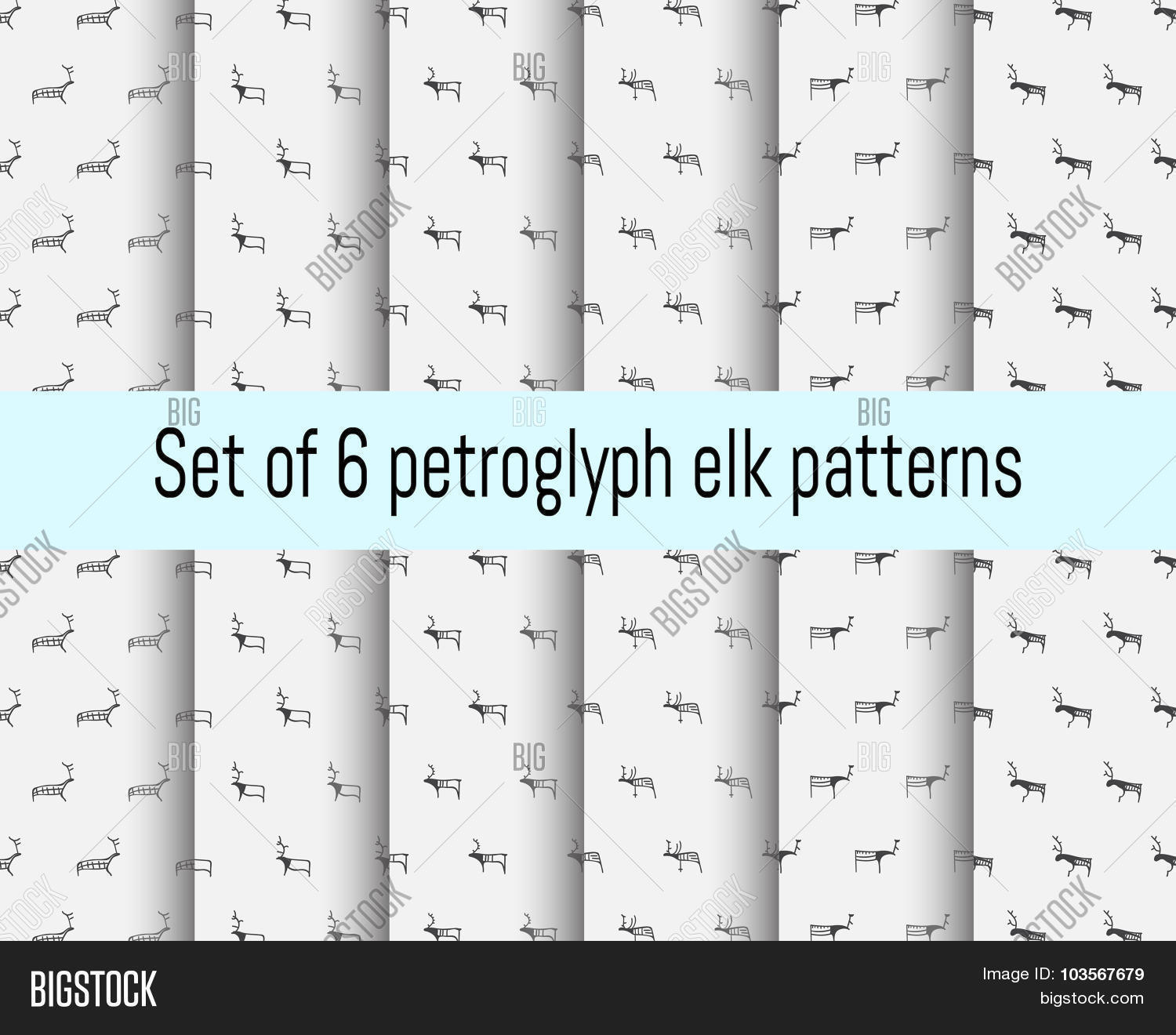 Elk Patterns Set Vector & Photo (Free Trial) | Bigstock