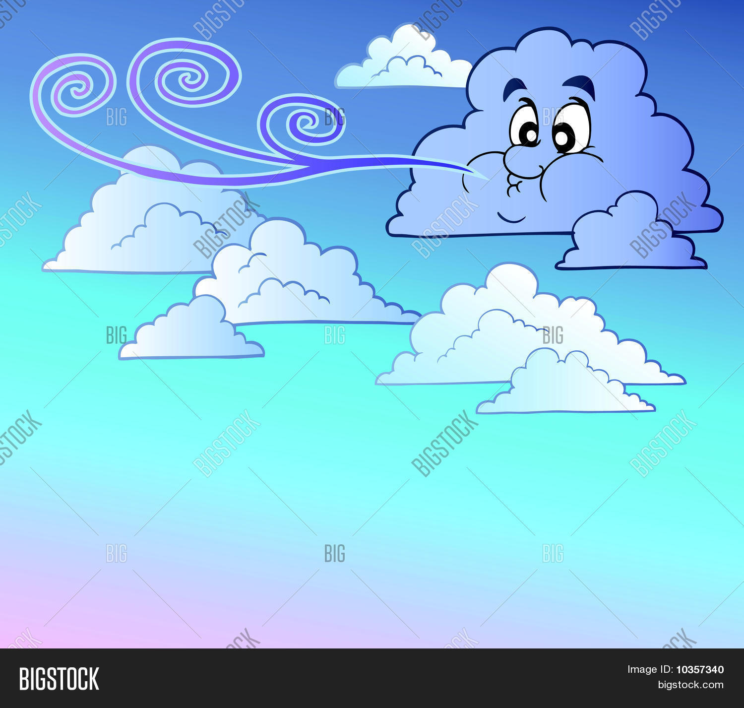 Windy Sky Cartoon Vector & Photo (Free Trial) | Bigstock