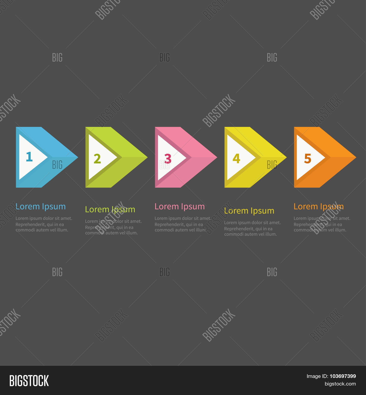 Infographic Five Step Vector & Photo (Free Trial) | Bigstock