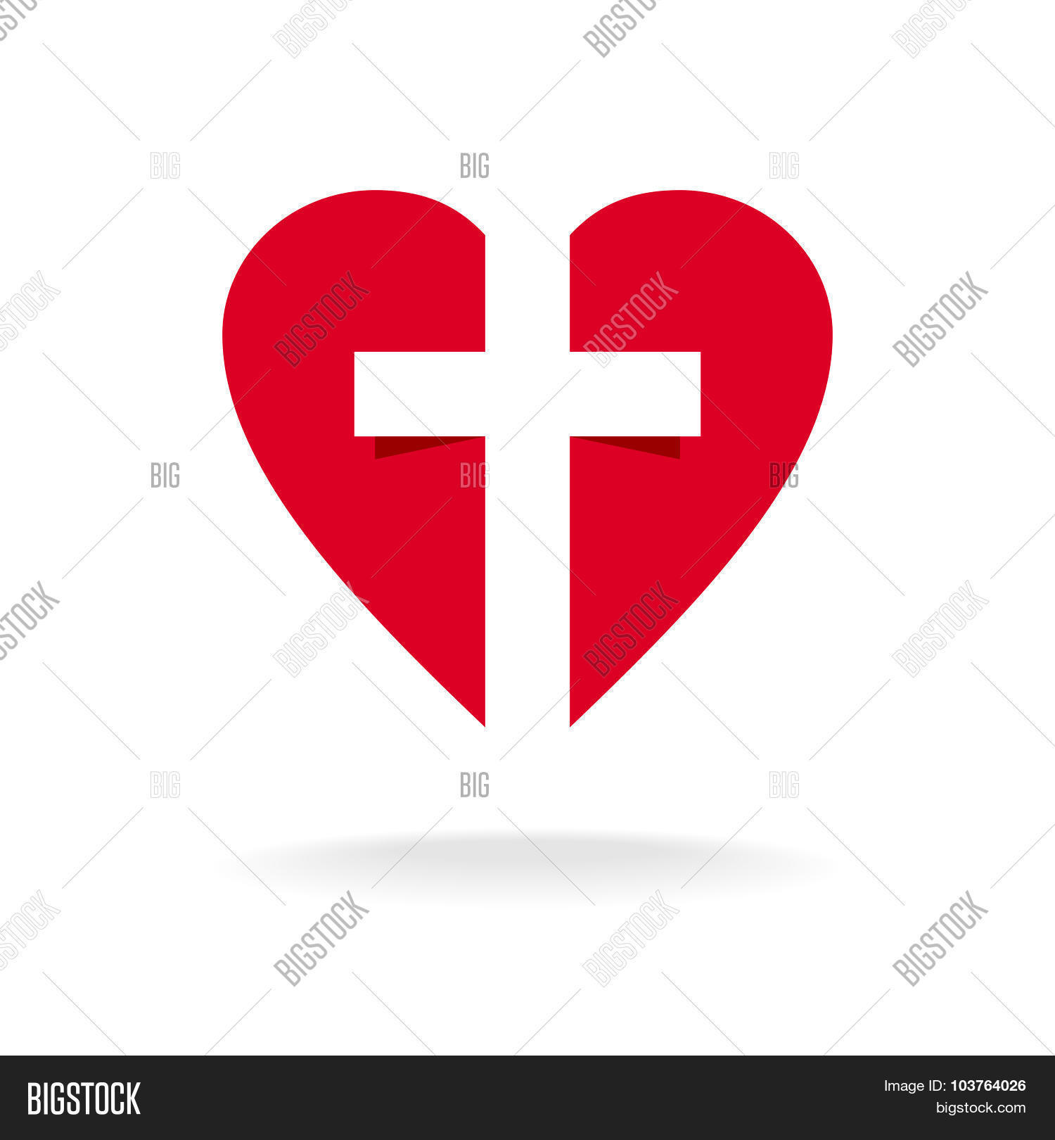 Heart Cross Church Vector & Photo (Free Trial) | Bigstock