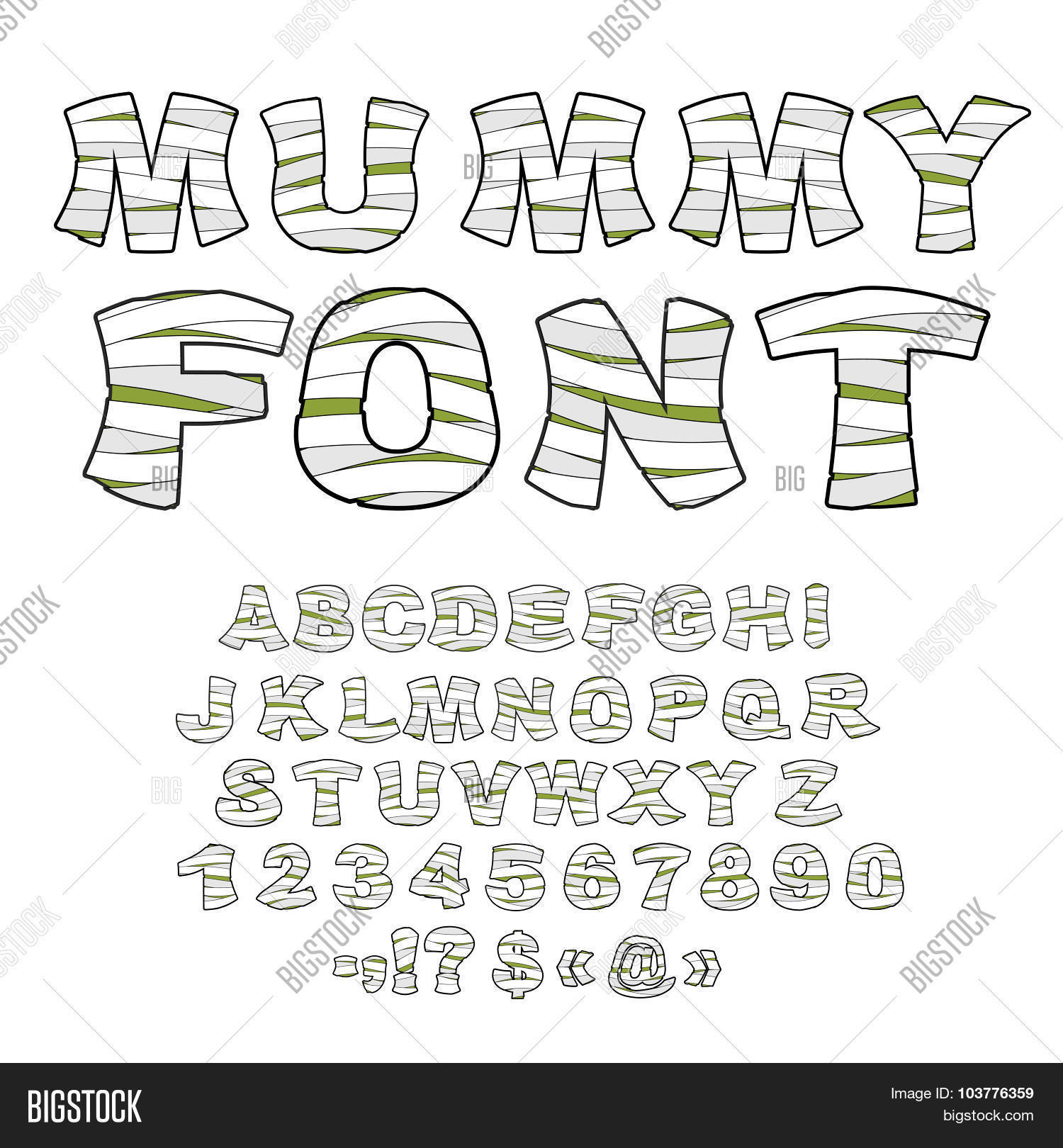 Mummy Font. Alphabet Vector & Photo (Free Trial) | Bigstock