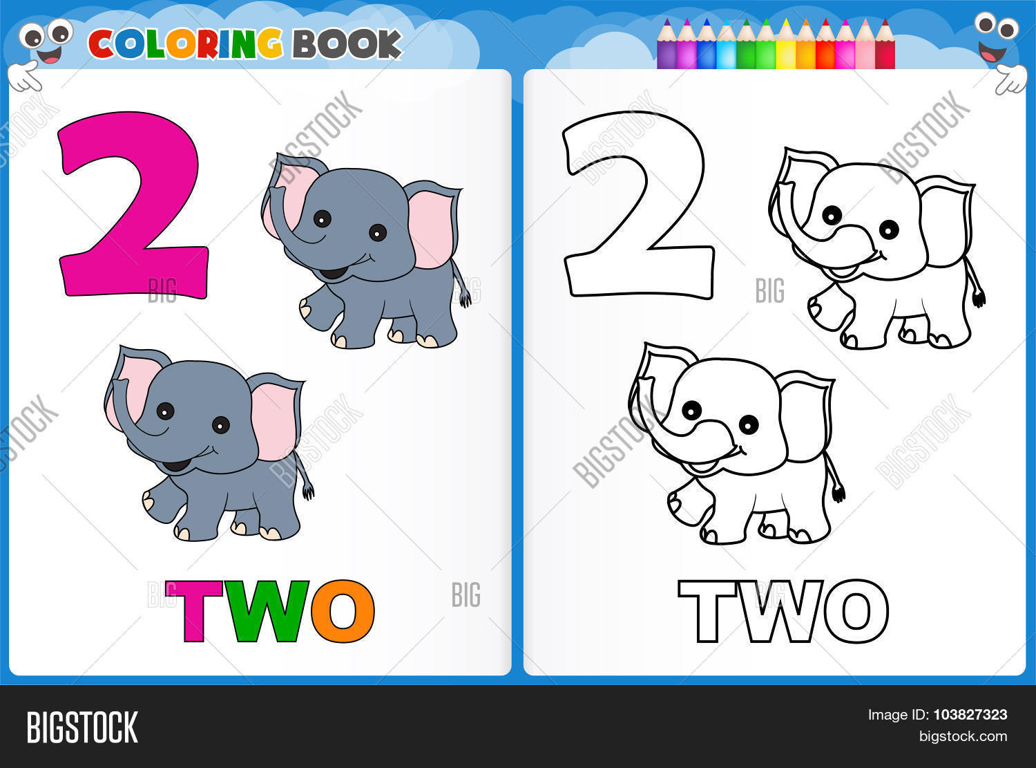 Number Two Coloring Image & Photo (Free Trial) | Bigstock
