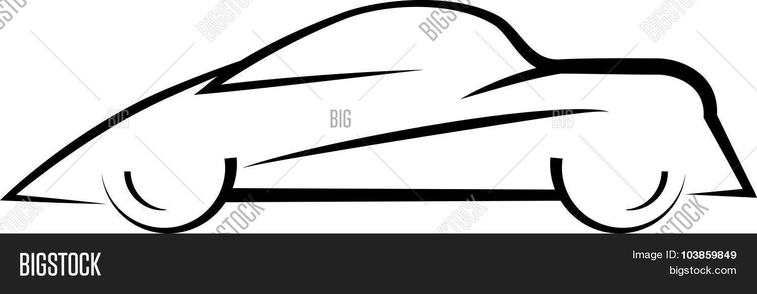 Car Side View Line Vector & Photo (Free Trial) | Bigstock