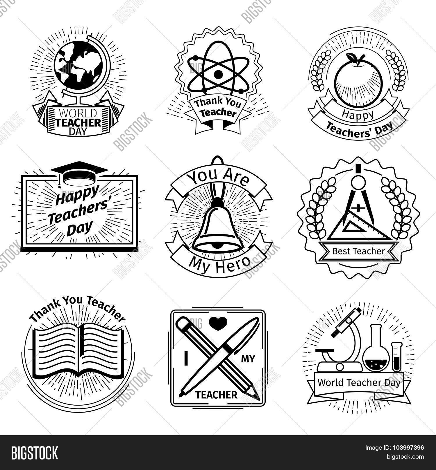 Teachers Day Emblems Vector & Photo (Free Trial) | Bigstock