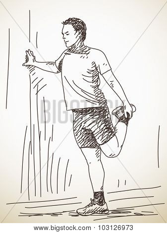 Sketch Stretching Man Vector & Photo (Free Trial) | Bigstock