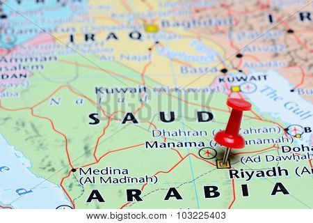 Riyadh Pinned On Map Image & Photo (Free Trial) | Bigstock