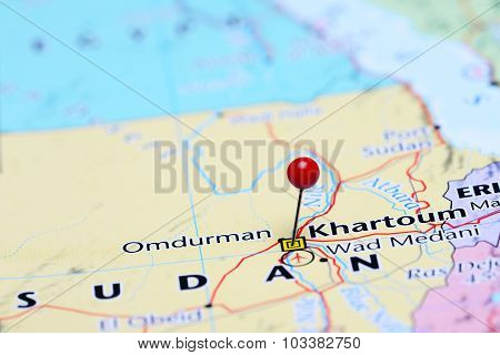 Khartoum Pinned On Map Image & Photo (Free Trial) | Bigstock