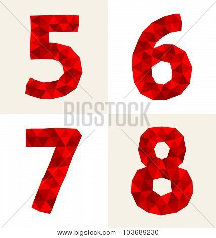 Red Polygonal Numbers Vector & Photo (Free Trial) | Bigstock