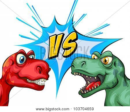 Two T-Rex Fighting Vector & Photo (Free Trial) | Bigstock