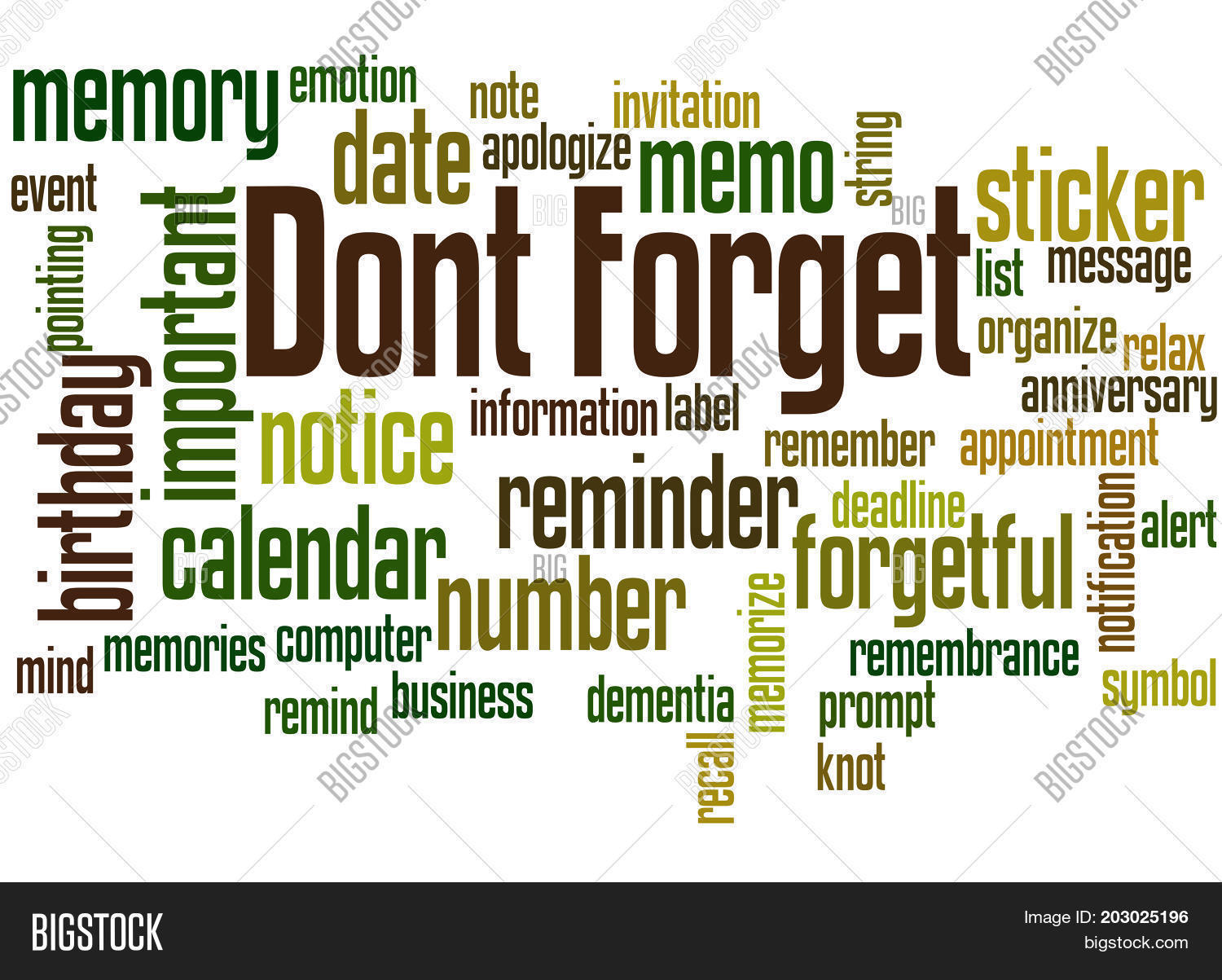 Dont Forget, Word Image & Photo (Free Trial) | Bigstock