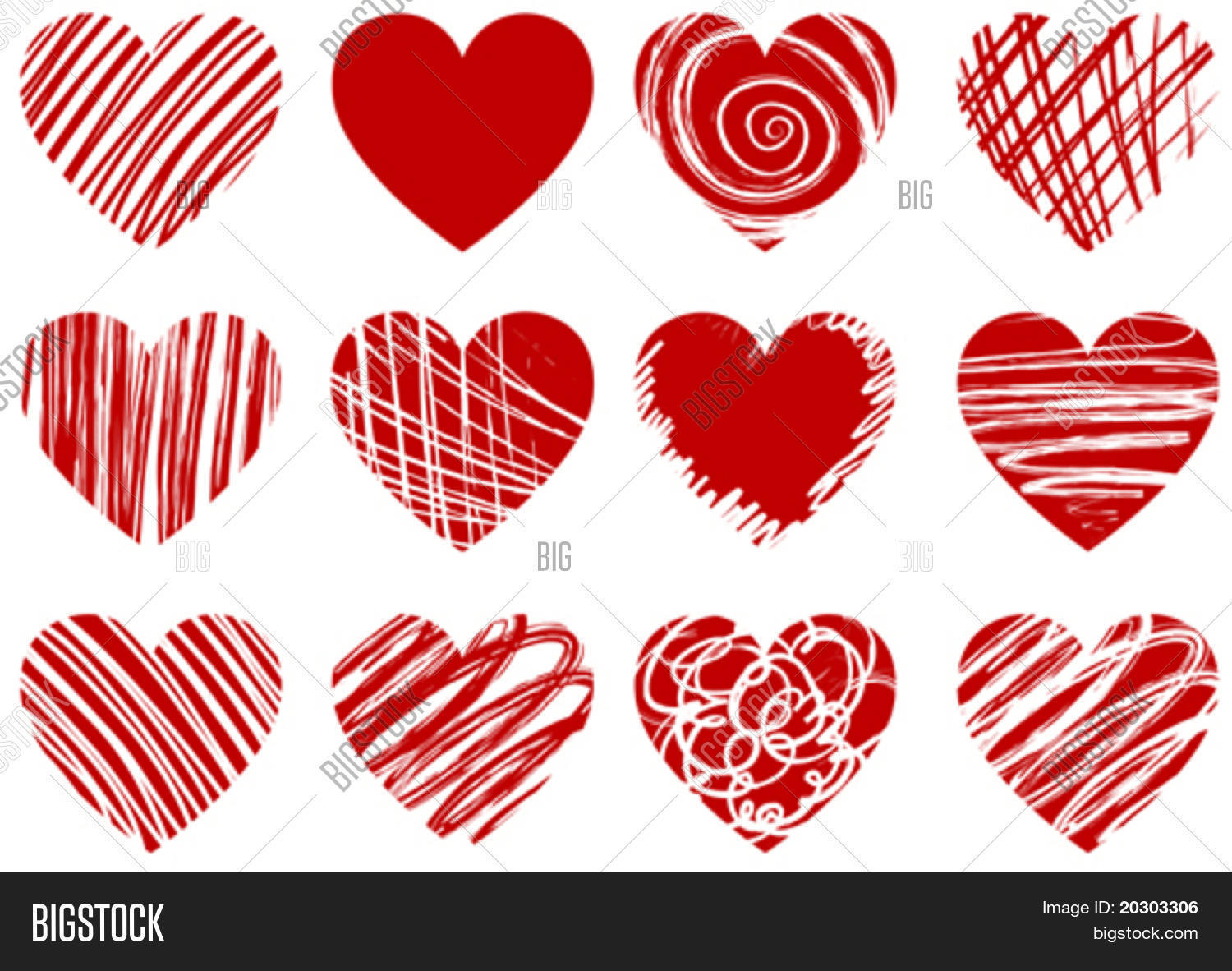 Vector Drawing Hearts Vector & Photo (Free Trial) | Bigstock