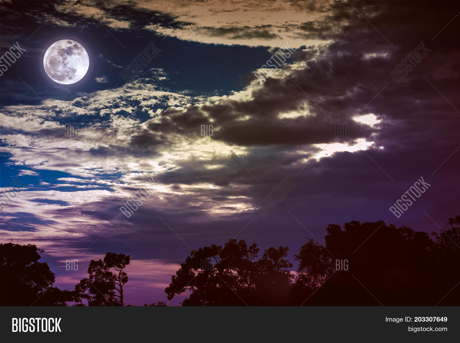 Sky Clouds Moon Above Image & Photo (Free Trial) | Bigstock