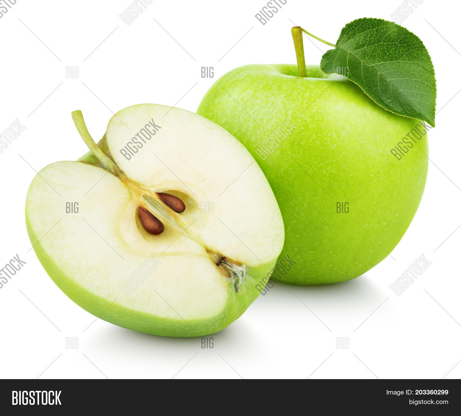 Green Apple Fruit Half Image & Photo (Free Trial) | Bigstock