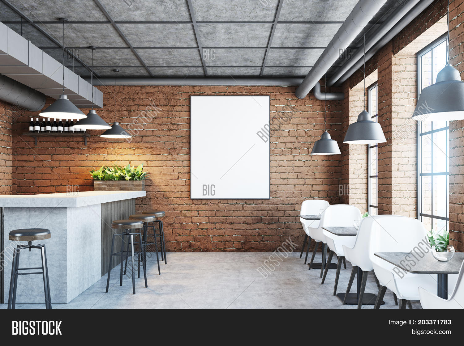 Brick Cafe, Bar Poster Image & Photo (Free Trial) | Bigstock