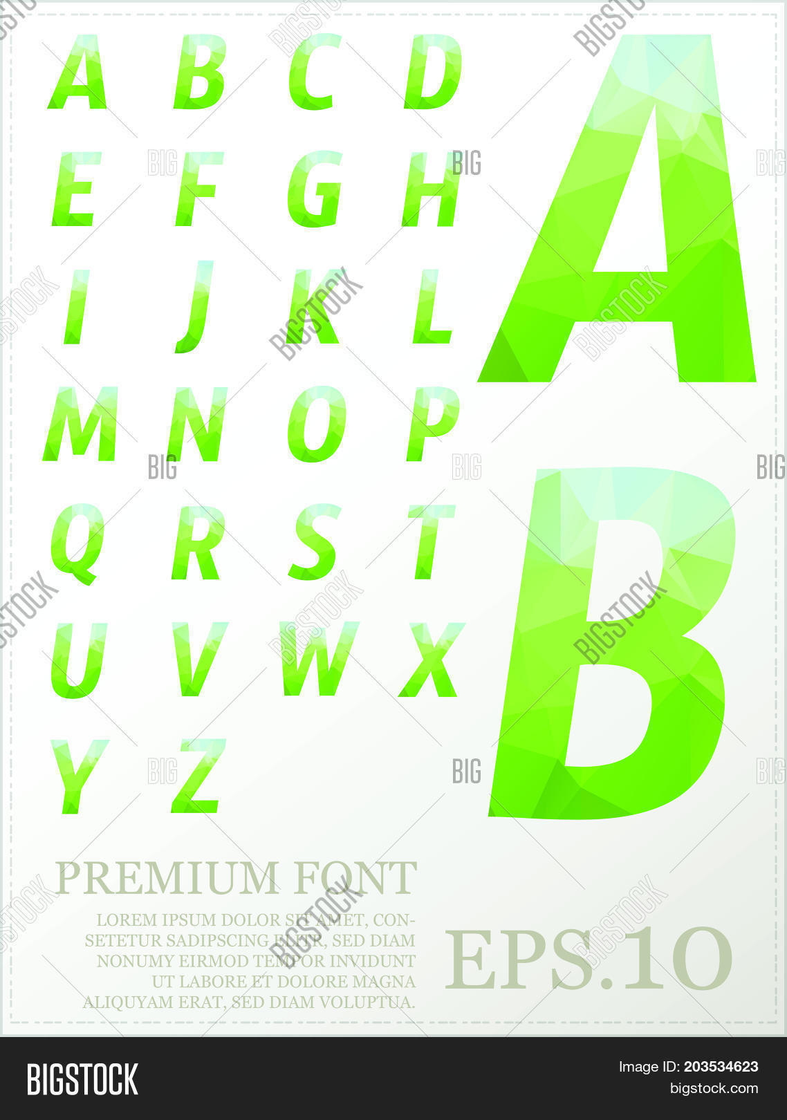 Green Font Low Poly Vector & Photo (Free Trial) | Bigstock