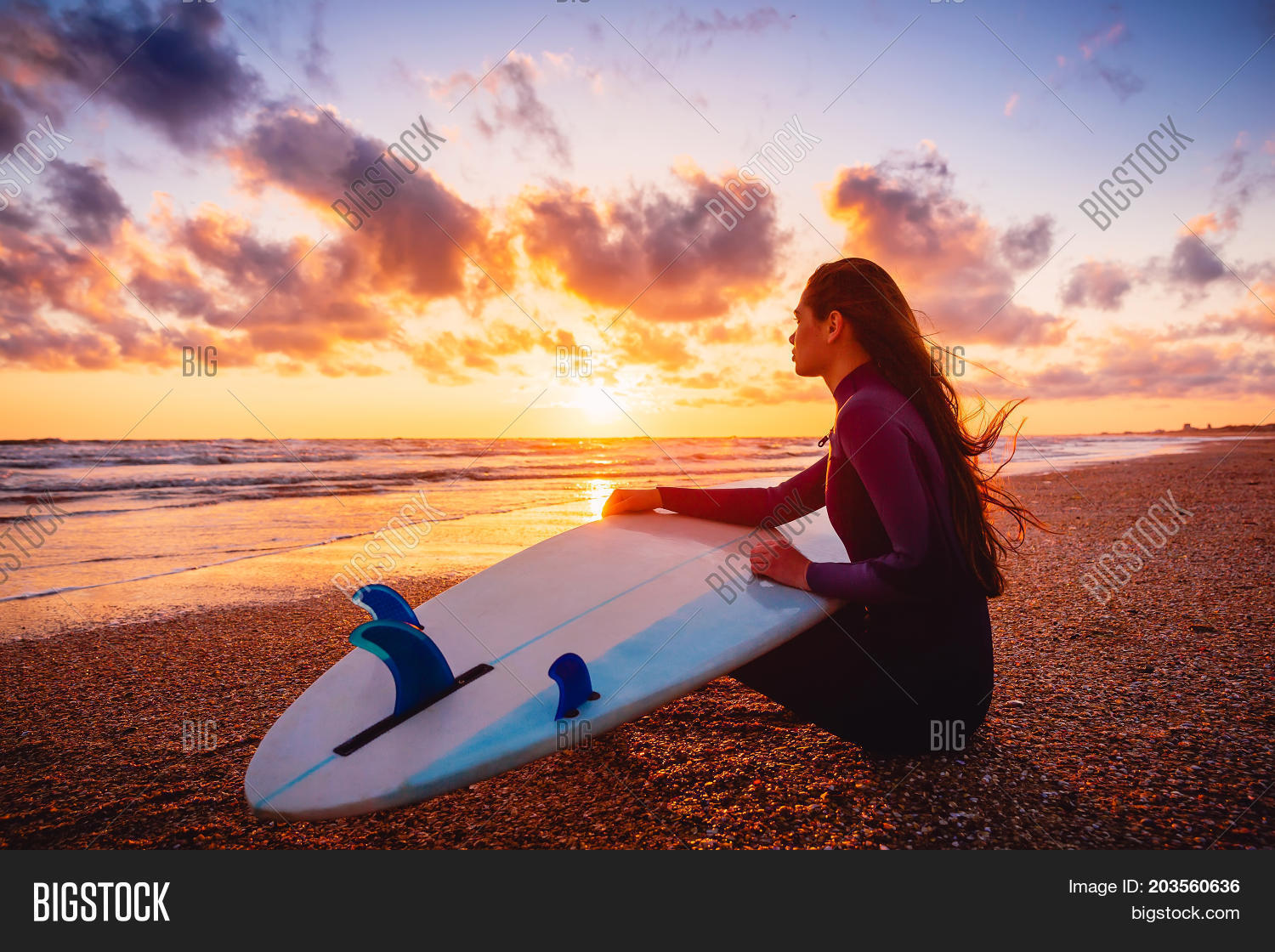 Surf Girl Long Hair Go Image & Photo (Free Trial) | Bigstock