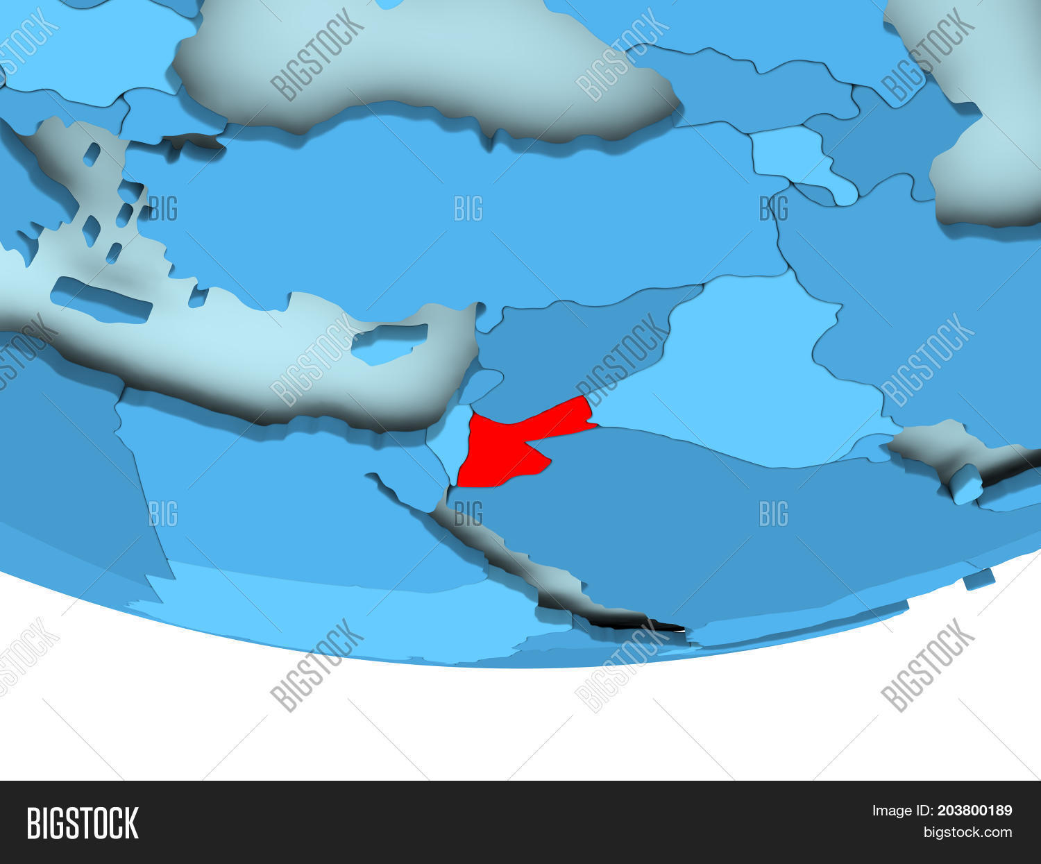 Jordan Red On Blue Map Image & Photo (Free Trial) | Bigstock