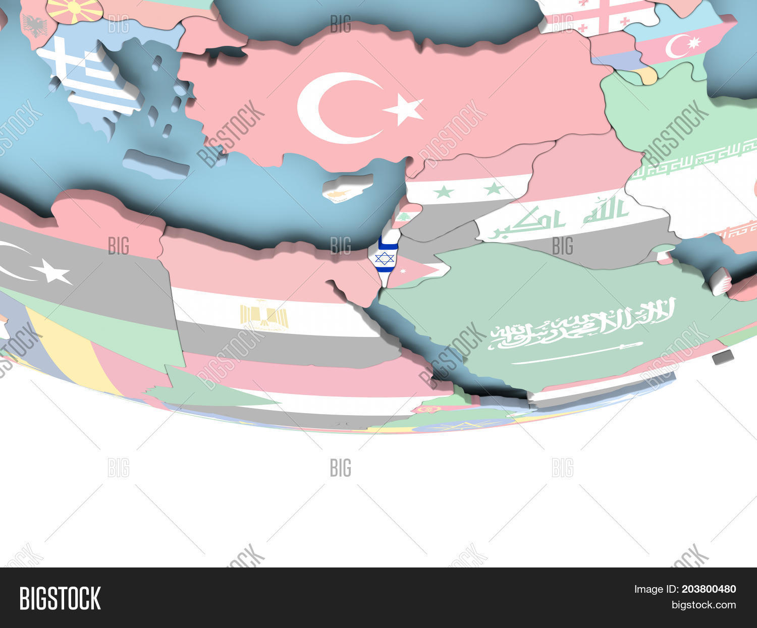 Map Israel Flag On Image & Photo (Free Trial) | Bigstock