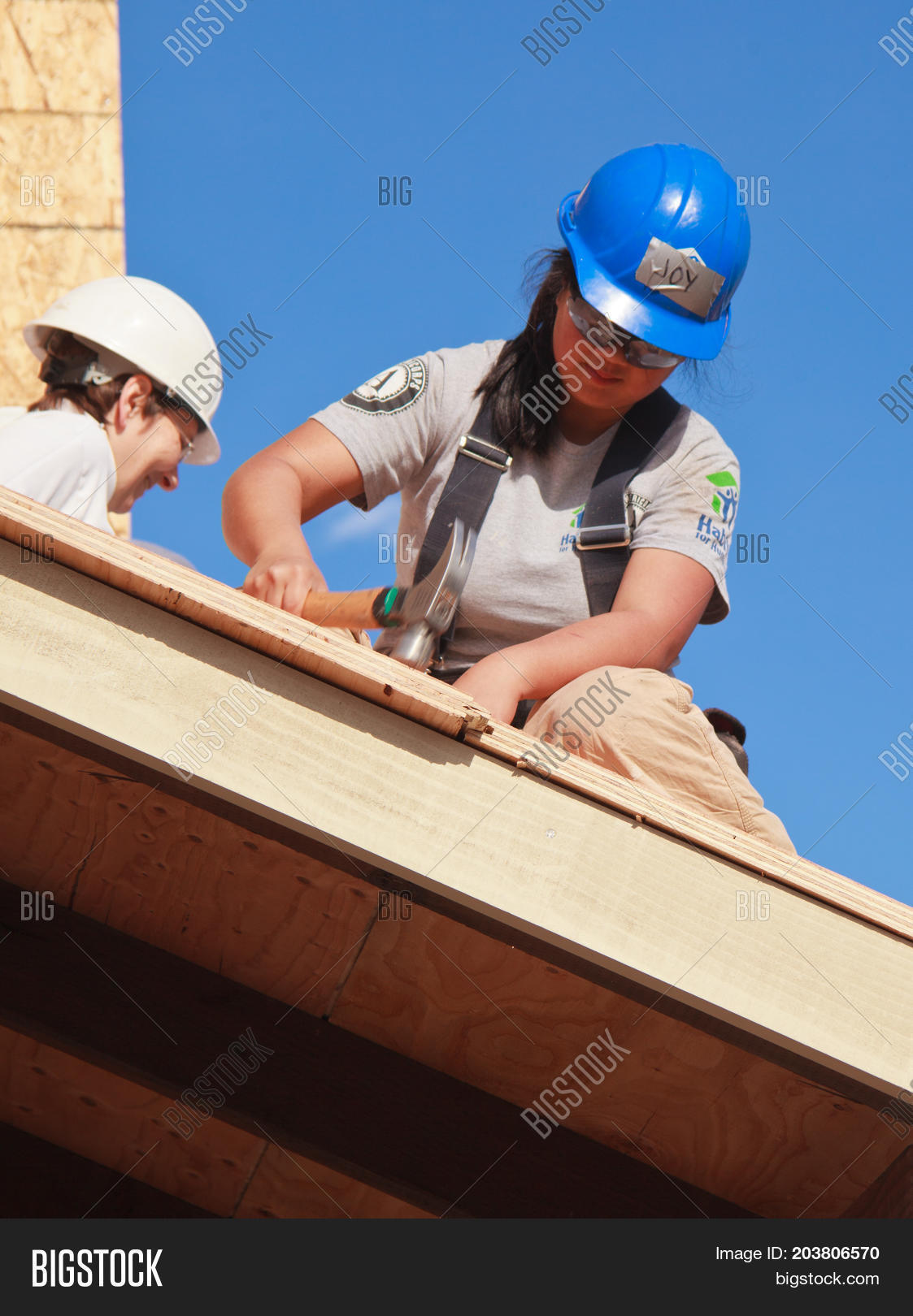 Women Build Roof Home Image & Photo (Free Trial) | Bigstock