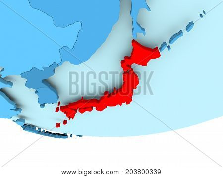 Japan Red On Blue Map Image & Photo (Free Trial) | Bigstock