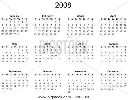 2008 Year Calendar Image & Photo (Free Trial) | Bigstock