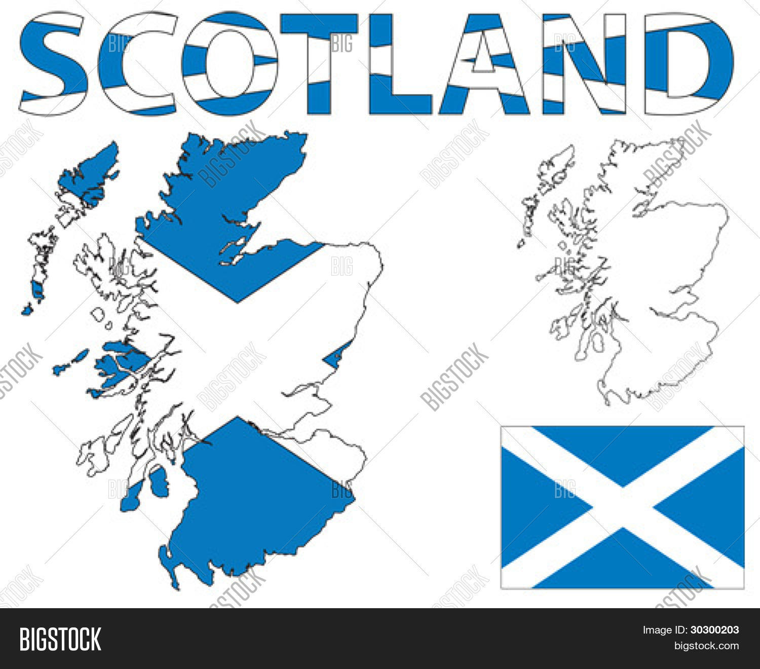 Outline Map Scotland Vector & Photo (Free Trial) | Bigstock