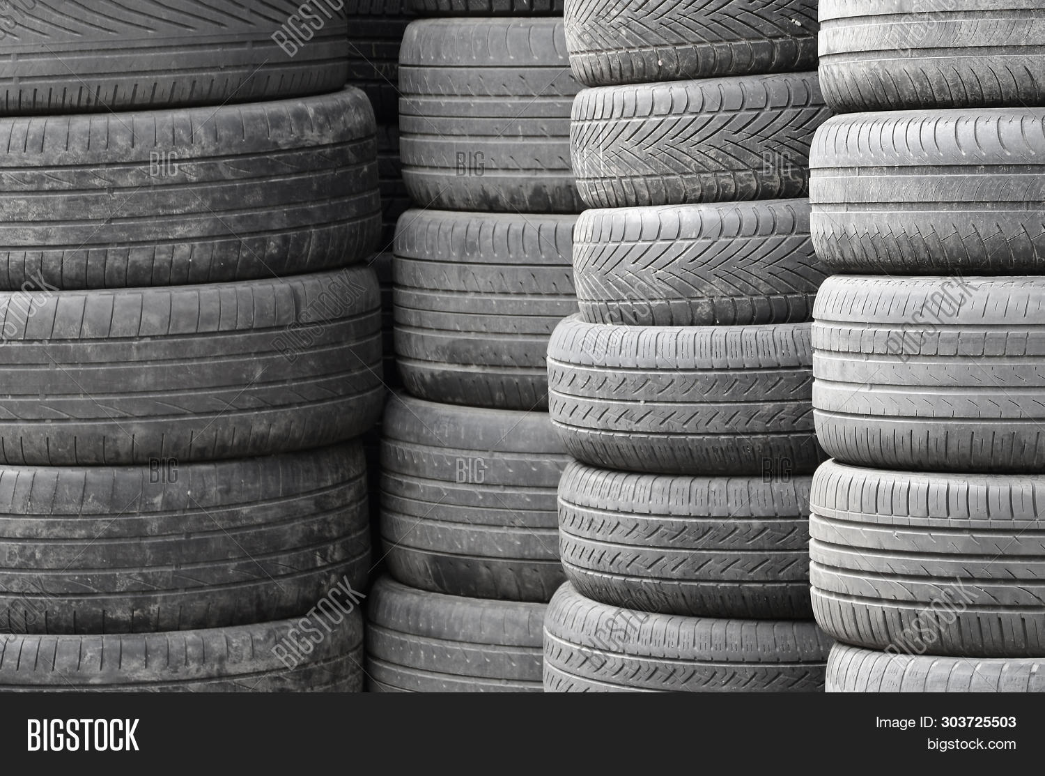 Old Used Tires Stacked Image & Photo (Free Trial) | Bigstock