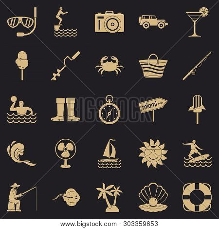 Azure Coast Icons Set Vector & Photo (Free Trial) | Bigstock