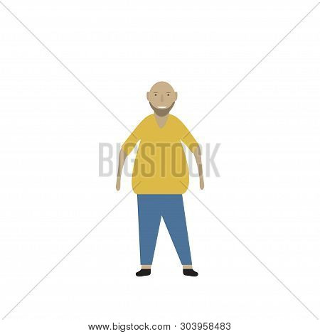 Happy Fat Man Cartoon Vector & Photo (Free Trial) | Bigstock