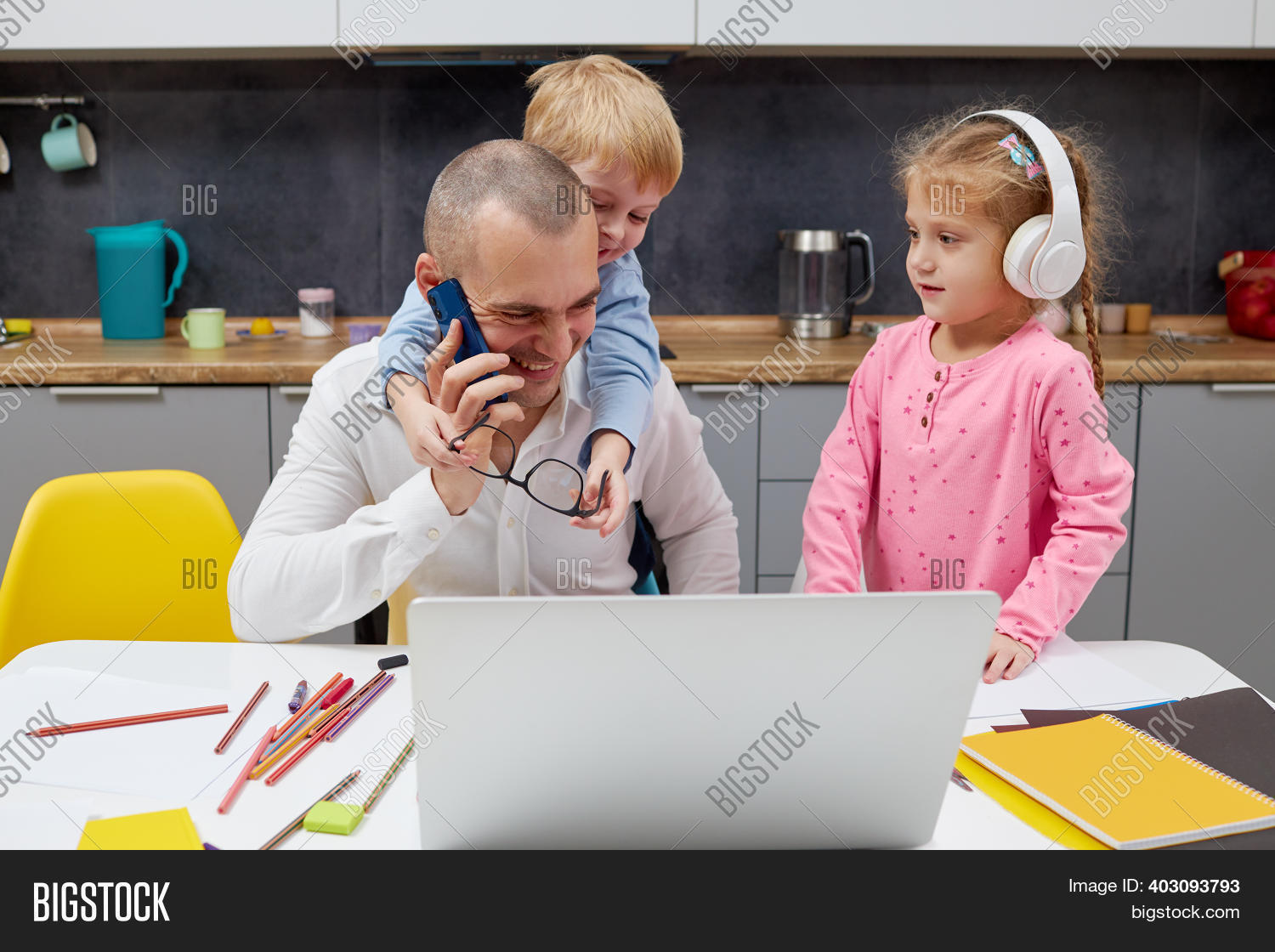 Father Working Home Image & Photo (Free Trial) | Bigstock