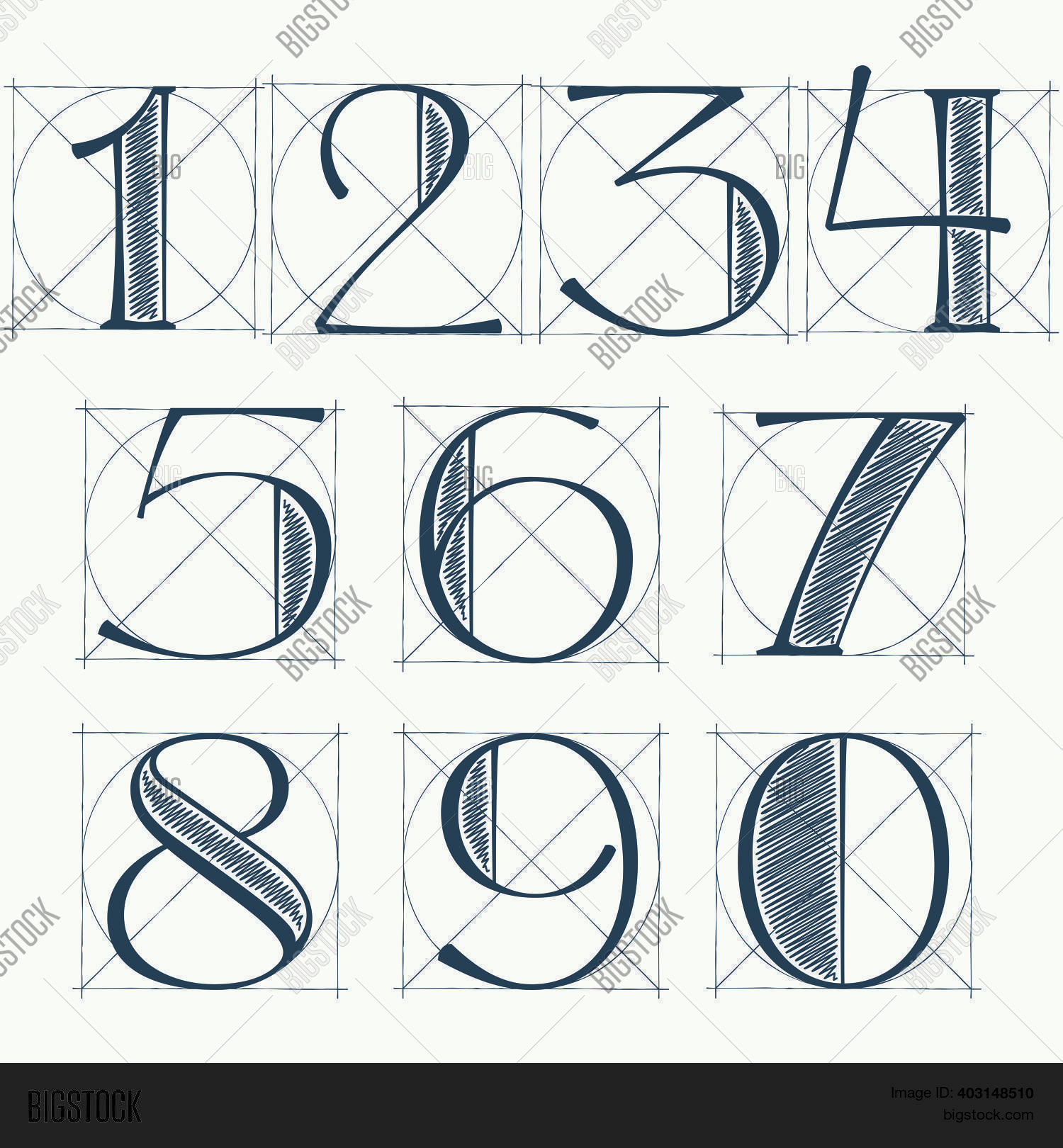 Numbers Set Vector & Photo (Free Trial) | Bigstock