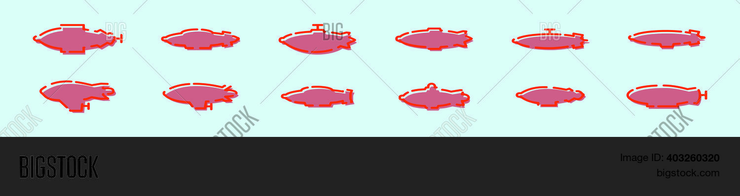 Set Blimps Cartoon Vector & Photo (Free Trial) | Bigstock