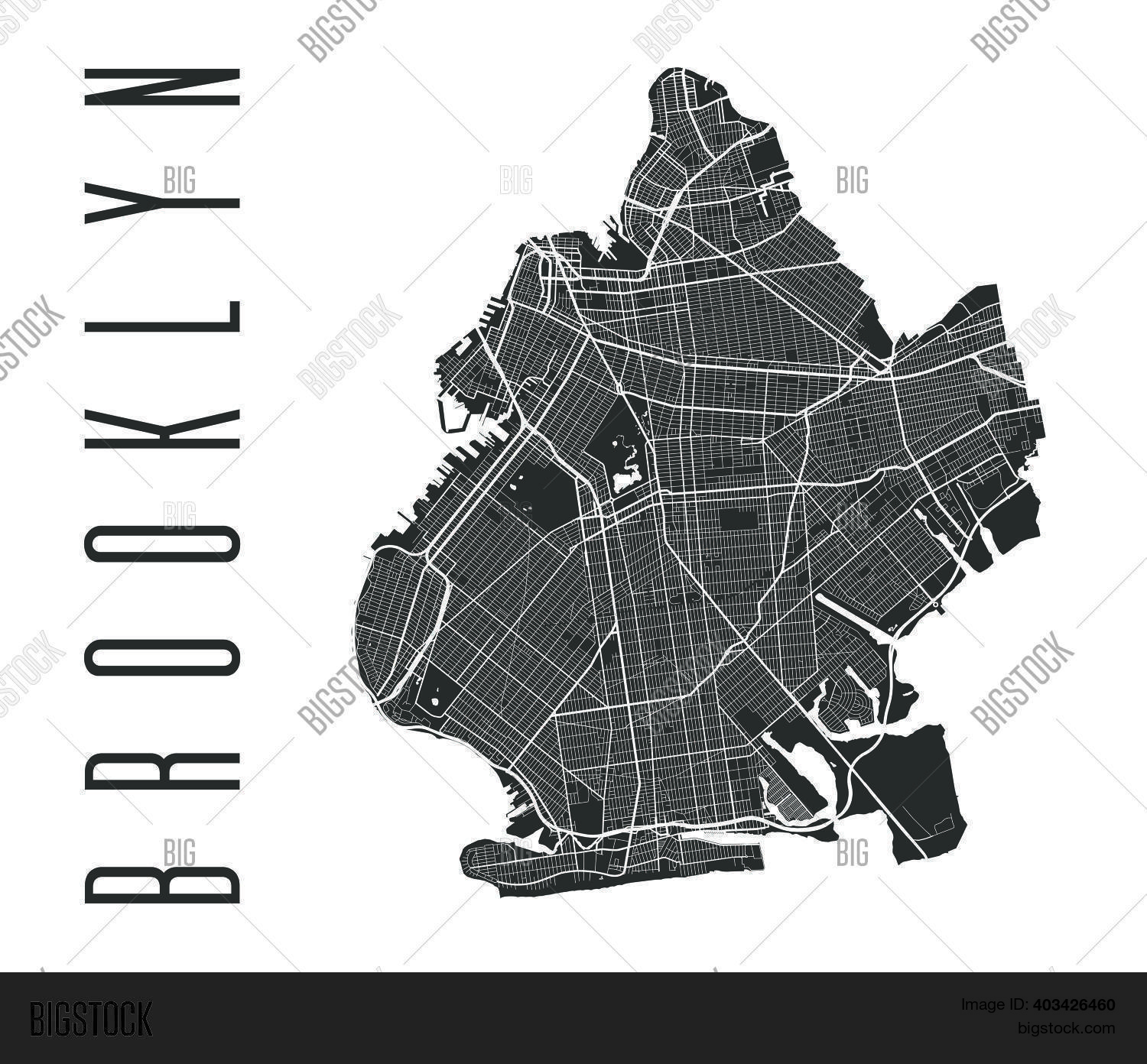 Brooklyn Map Poster. Vector & Photo (Free Trial) | Bigstock