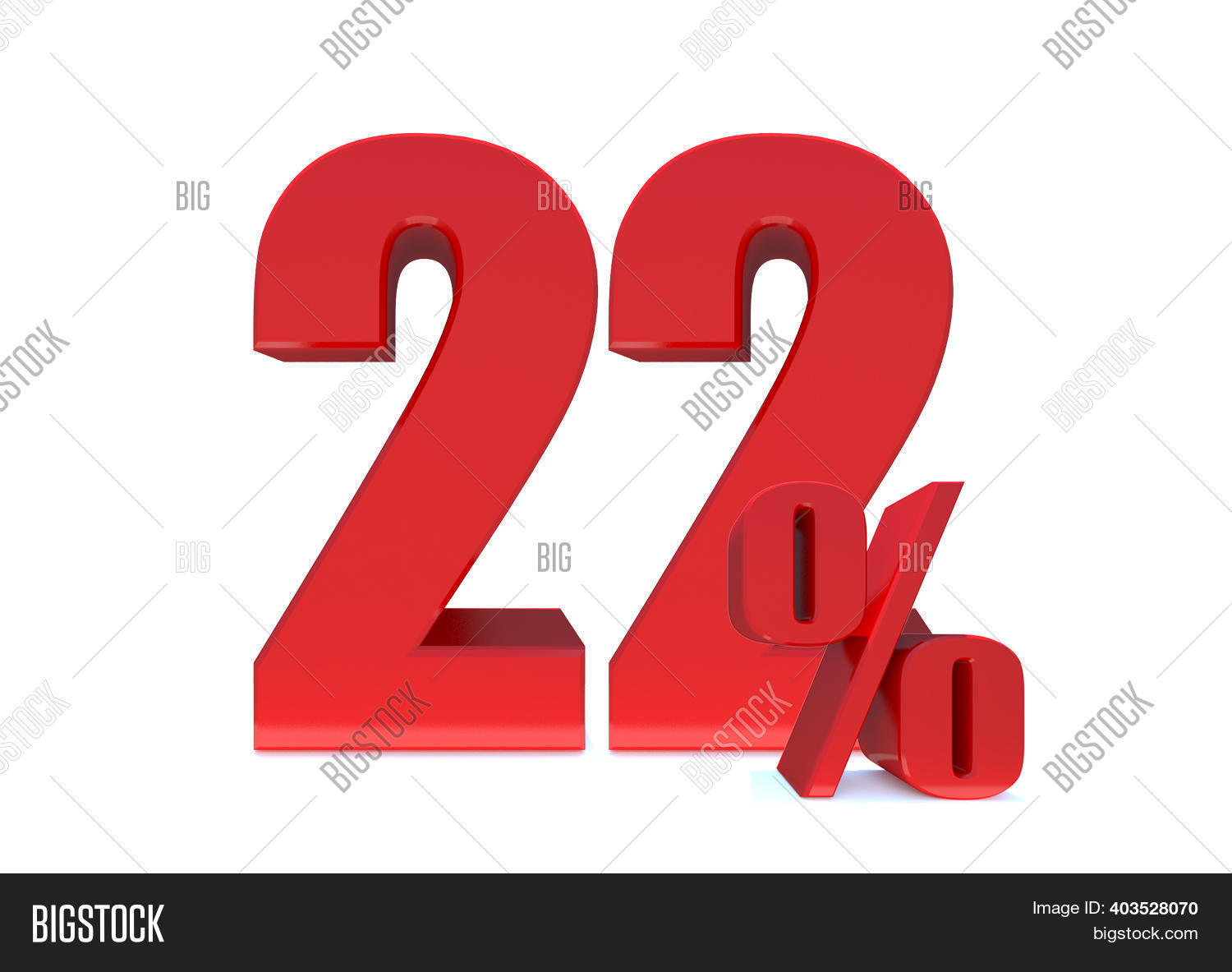 22 Percent Off 3d Sign Image & Photo (Free Trial) | Bigstock