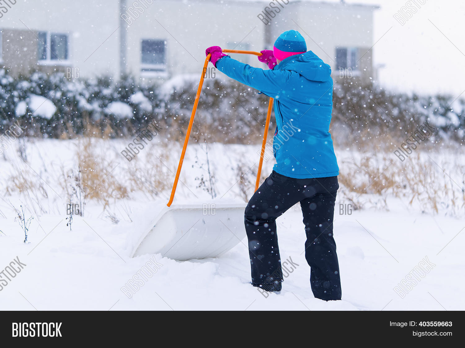 Woman Cleaning Snow Image & Photo (Free Trial) | Bigstock
