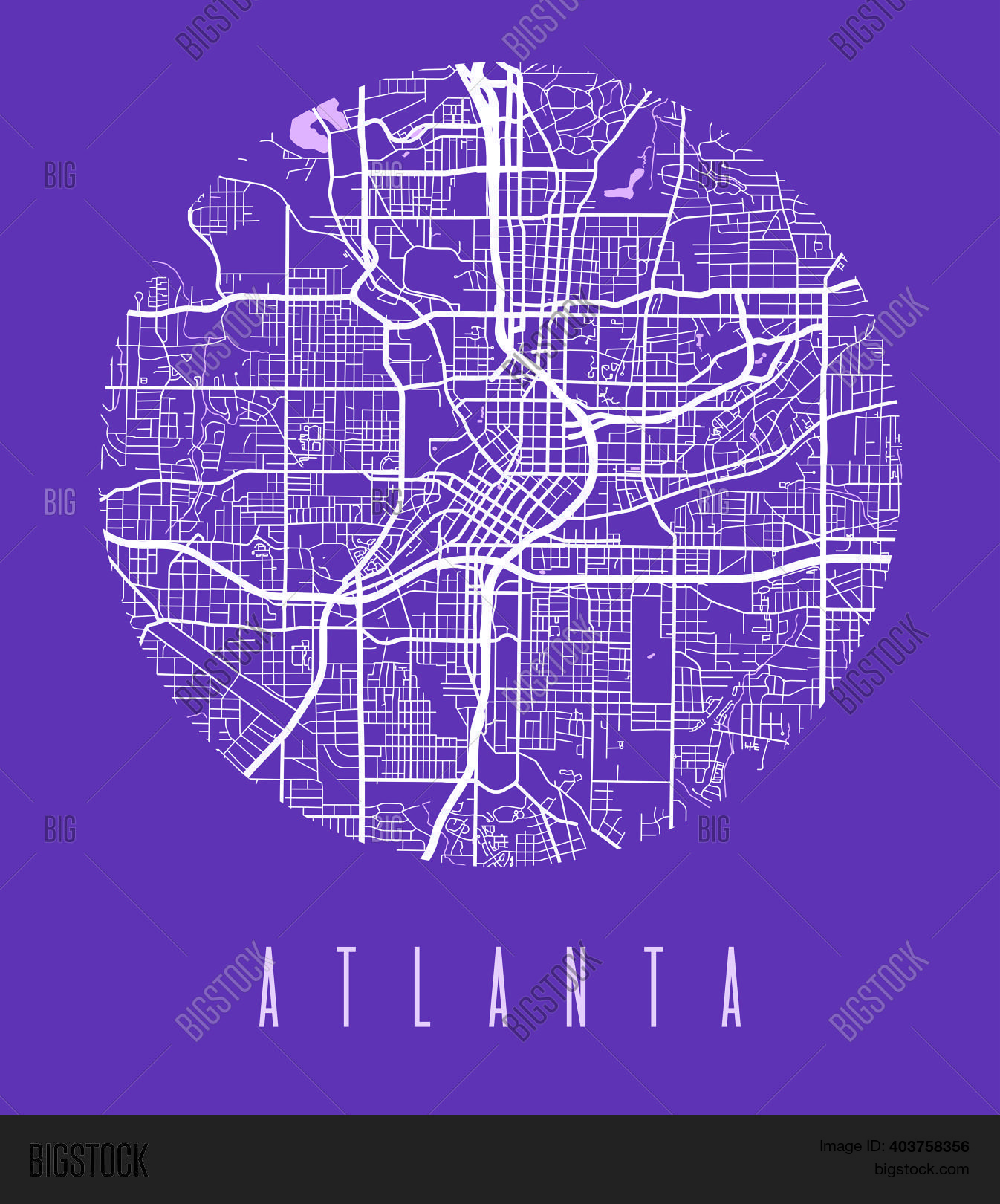 Atlanta Map Poster. Vector & Photo (Free Trial) | Bigstock